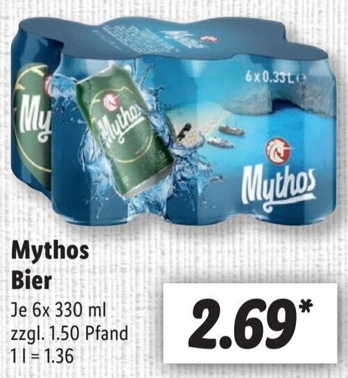 Mythos Bier 6x330 ml Angebot bei Lidl