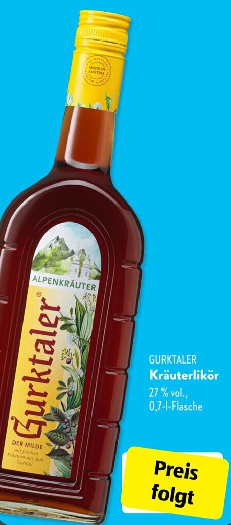 Gurktaler Kräuterlikör 0,7 L Flasche Angebot bei Aldi Süd