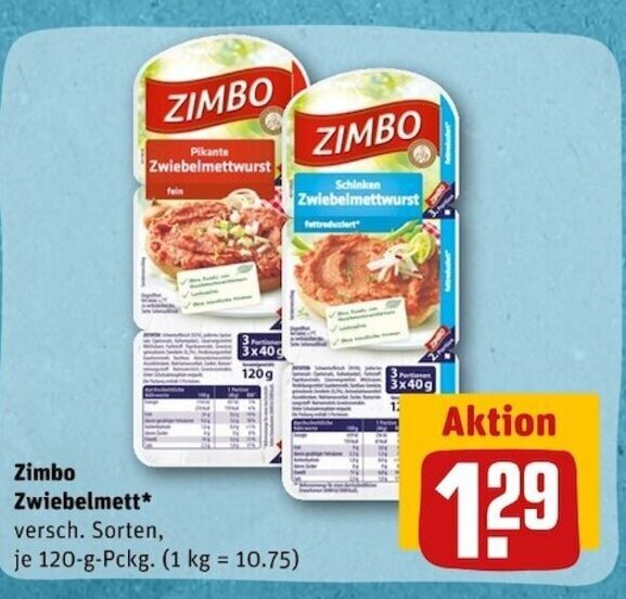 Zimbo Zwiebelmett* 120g Angebot bei REWE Center
