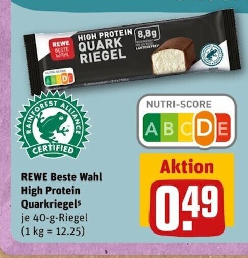 REWE Beste Wahl High Protein Quarkriegel 40g Angebot bei REWE Center