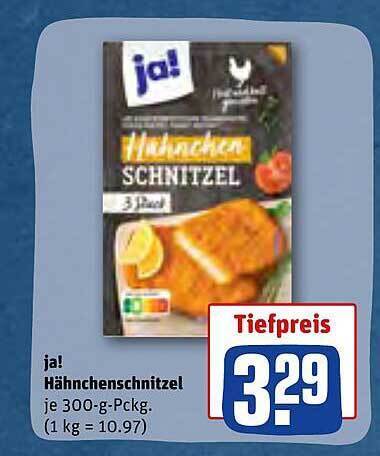 Ja! hähnchenschnitzel Angebot bei REWE