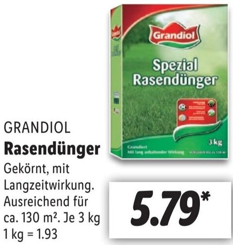Grandiol Rasendünger 3 kg Angebot bei Lidl