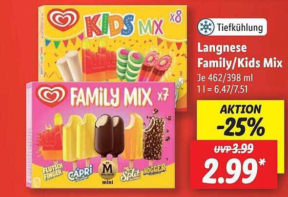 Langnese family kids mix Angebot bei Lidl