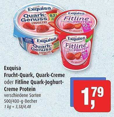 Exquisa frucht-quark, quark-creme oder fitline quark-joghurt-creme ...