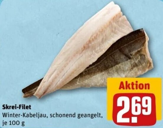 Skrei Filet 100 g Angebot bei REWE Center