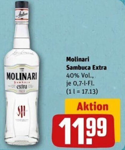 Molinari Sambuca Extra 0,7 L-Fl. Angebot bei REWE Center