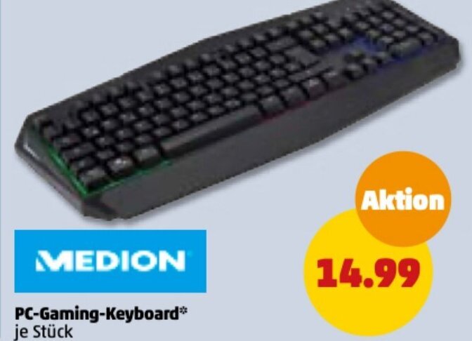 Medion PC Gaming Keyboard Angebot bei PENNY