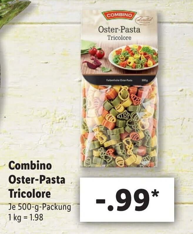 Combino Oster Pasta Tricolore 500g Angebot bei Lidl