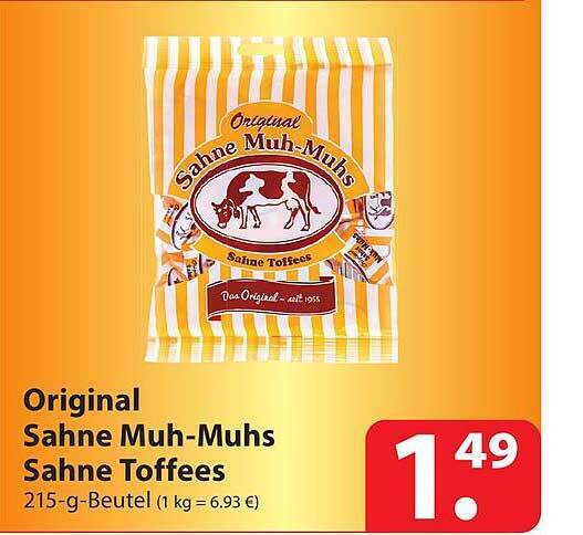 Original sahne muh-muhs sahne toffees Angebot bei Famila Nord Ost