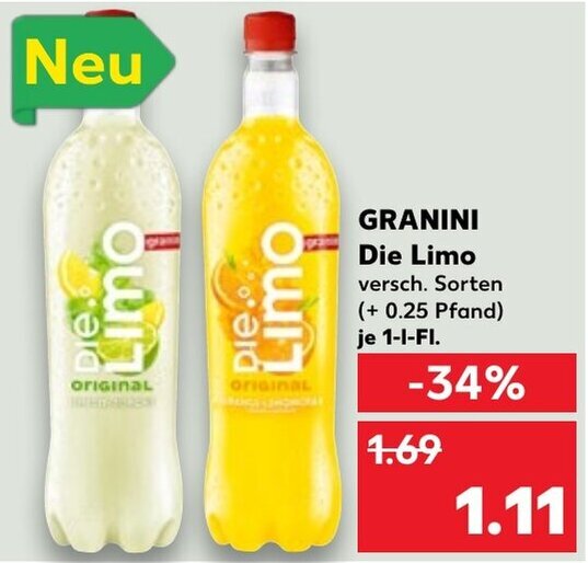 Granini Die Limo 1 L-Fl. Angebot bei Kaufland