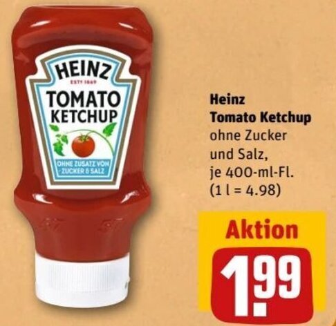 Heinz Tomato Ketchup 400 ml Fl. Angebot bei REWE Center