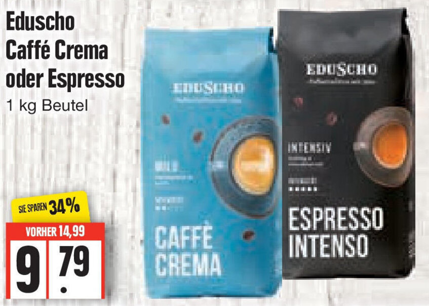 Eduscho Caffé Crema oder Espresso 1 kg Beutel Angebot bei Edeka