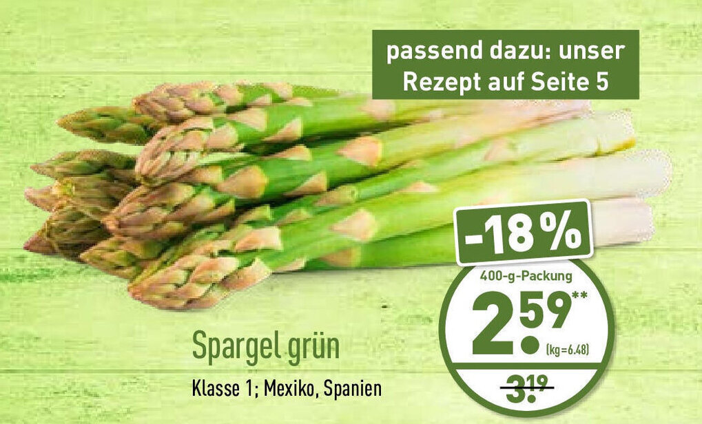Spargel grün 400g Angebot bei Aldi Nord