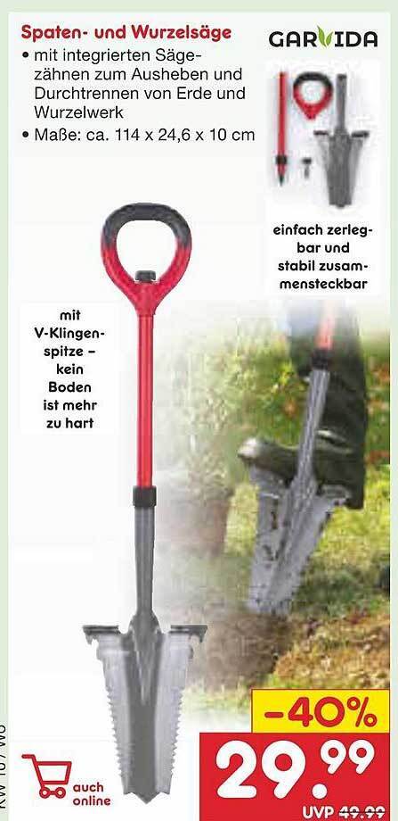 Garvida spaten- und wurzlsäge Angebot bei Netto Marken-Discount