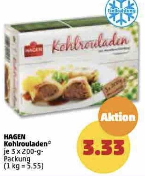 Hagen Kohlrouladen 3x200 g Packung Angebot bei PENNY