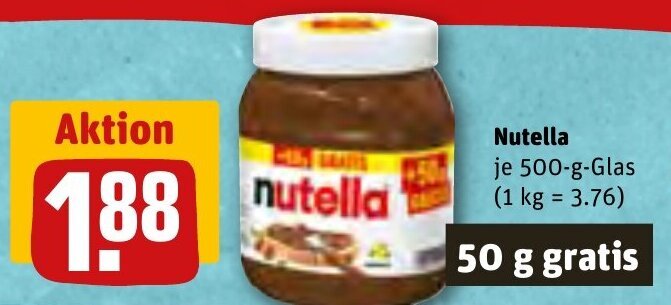 Nutella 500 g Glas Angebot bei REWE