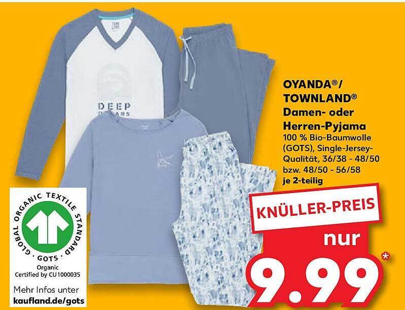 Oyanda oder townland damen- oder herren-pyjama Angebot bei Kaufland