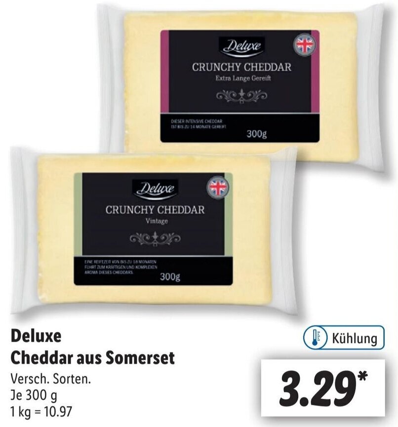 Deluxe Cheddar aus Somerset 300 g Angebot bei Lidl