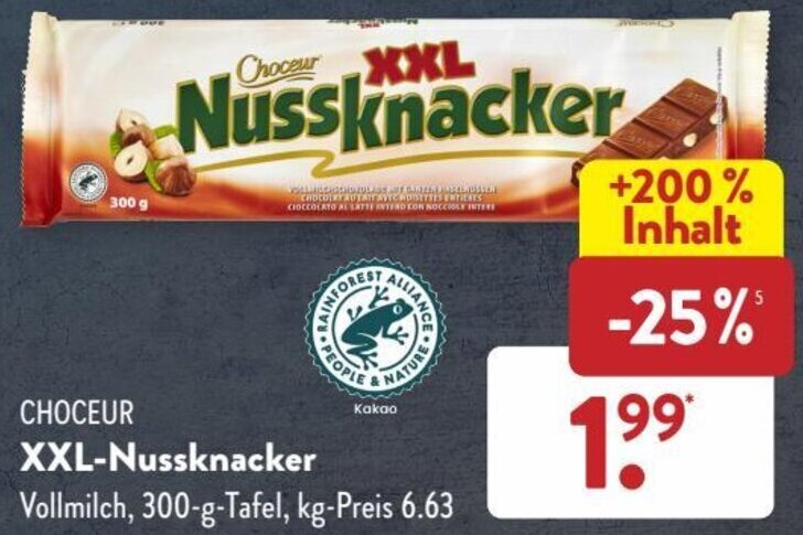 Choceur XXL Nussknacker 300 g Tafel Angebot bei Aldi Süd