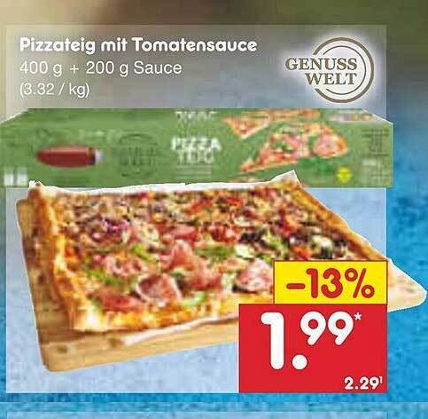 Pizzateig mit tomatensauce genuss welt Angebot bei Netto Marken-Discount