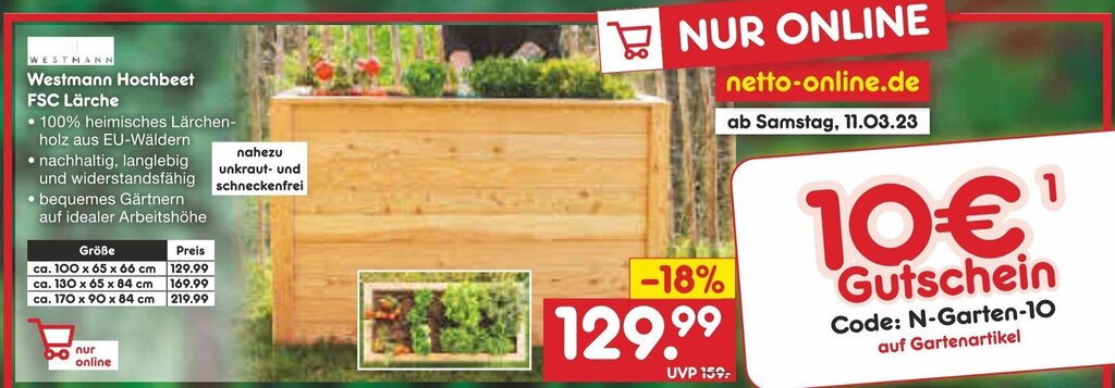 Westmann Hochbeet FSC Larche Angebot bei Netto Marken-Discount