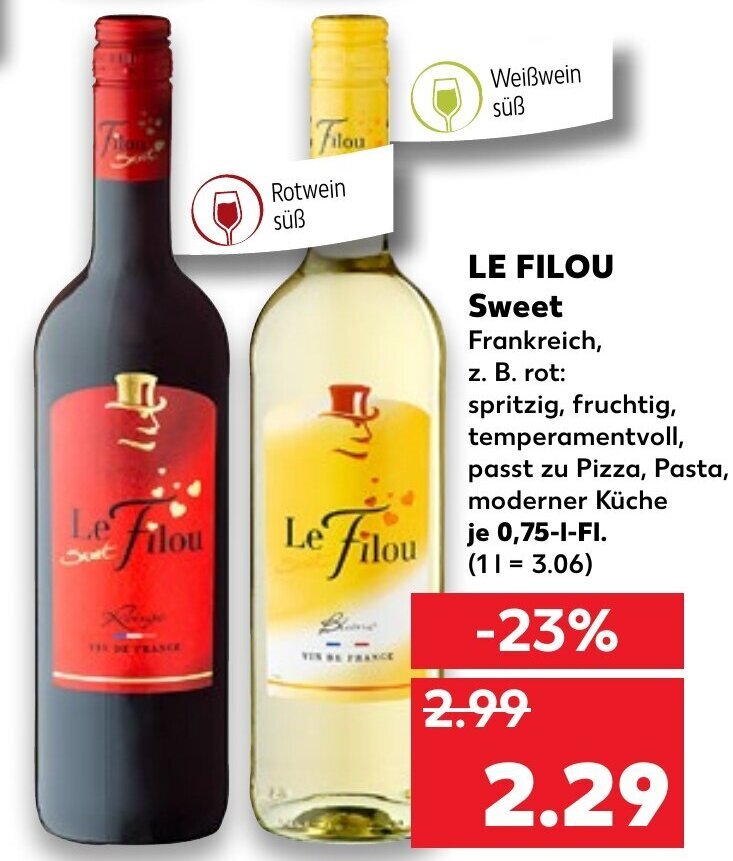 Le Filou Sweet 0,75L Angebot bei Kaufland