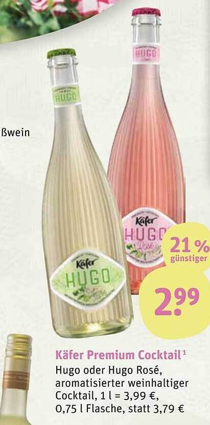 Käfer premium cocktail hugo oder hugo rosé Angebot bei tegut