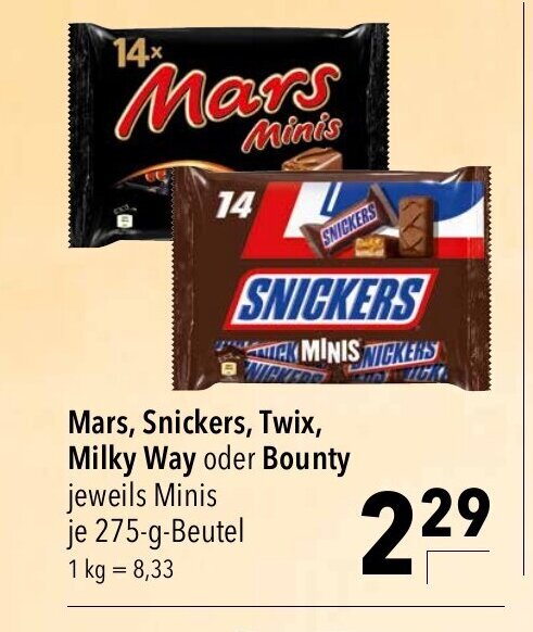 Mars, Snickers, Bounty, Milky Way o. Twix 275g Angebot bei CITTI Markt