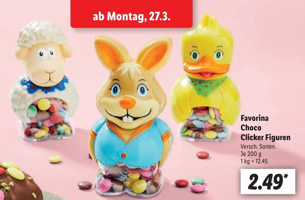 Favorina Choco Clicker Figuren 200 g Angebot bei Lidl