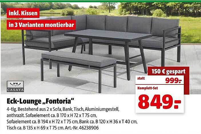 Casaya eck-lounge „fontoria“ Angebot bei Hagebau