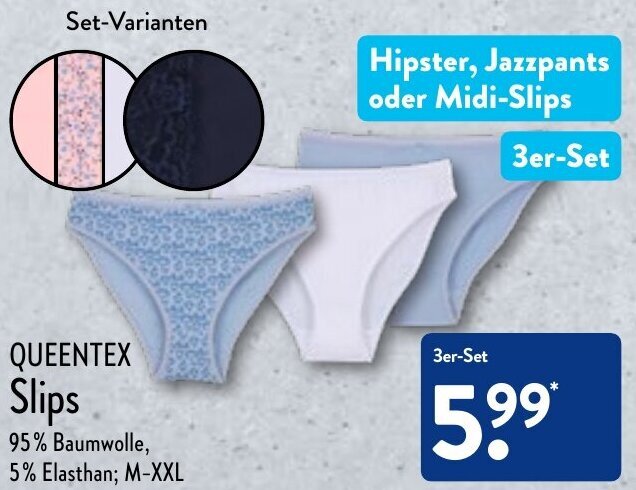 Queentex Slips 3er Set Angebot bei Aldi Nord