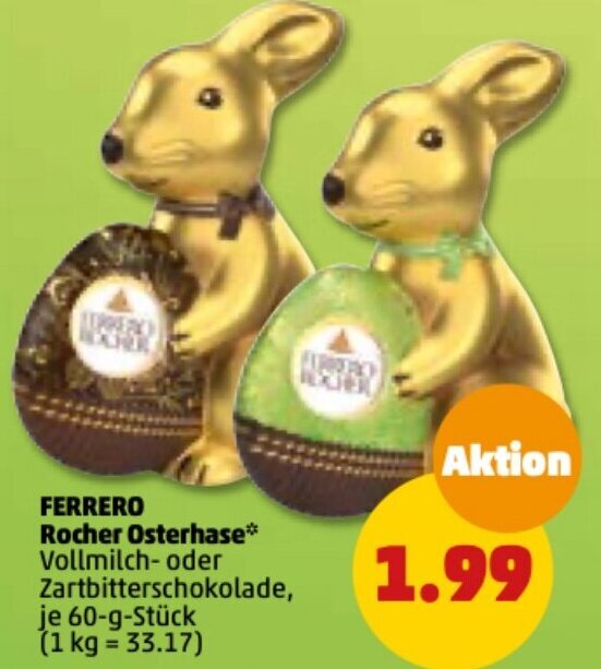Ferrero Rocher Osterhase 60 g Stück Angebot bei PENNY