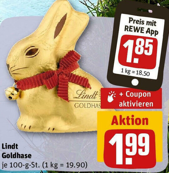 Lindt Goldhase 100 g-St Angebot bei REWE