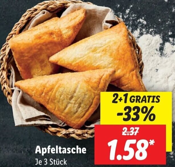 Apfeltasche 3 Stück Angebot bei Lidl