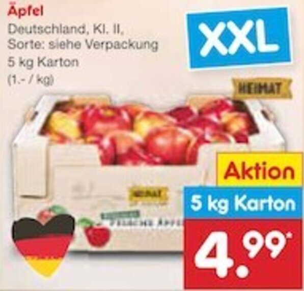 Äpfel 5 kg Karton Angebot bei Netto Marken-Discount