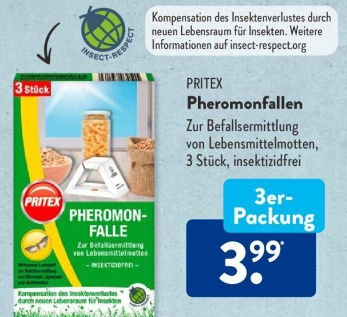Pritex Pheromonfallen 3er Packung Angebot bei Aldi Süd