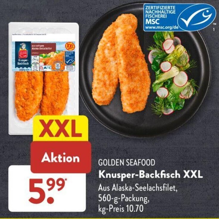 Golden Seafood Knusper Backfisch XXL Angebot bei Aldi Süd