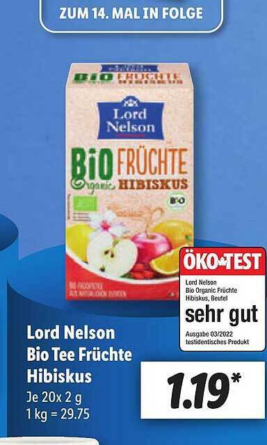 Lord nelson bio tee früchte hibiskus Angebot bei Lidl