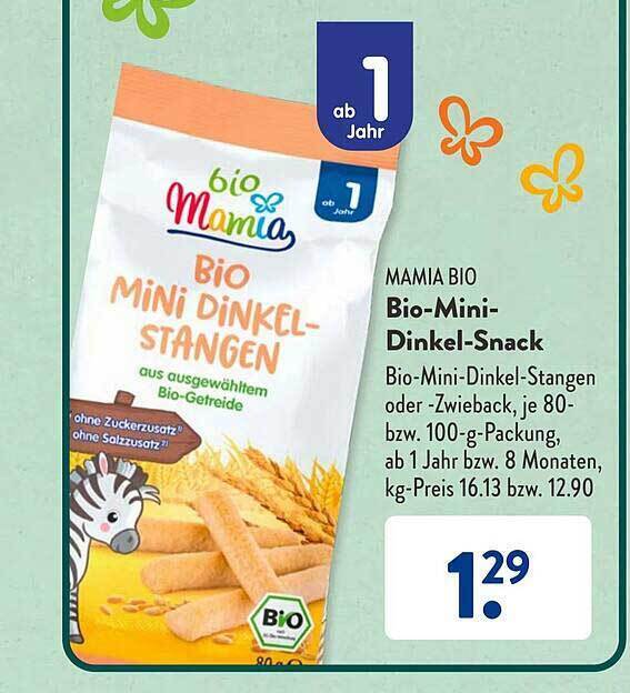 Mamia bio bio-mini-dinkel-snack Angebot bei Aldi Süd