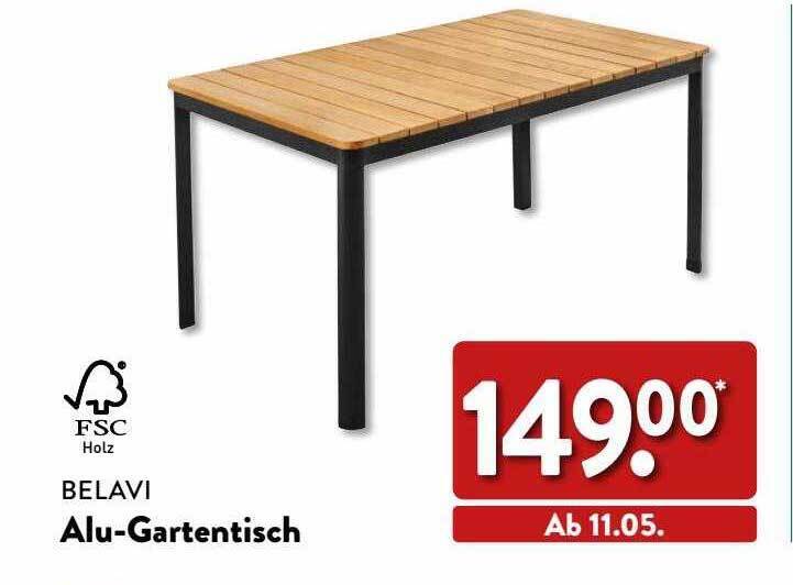 Belavi alu-gartentisch Angebot bei Aldi Nord
