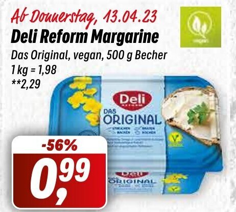 Deli Reform Angebote 500G , Deli Reform Margarine 500g bei REWE online ...