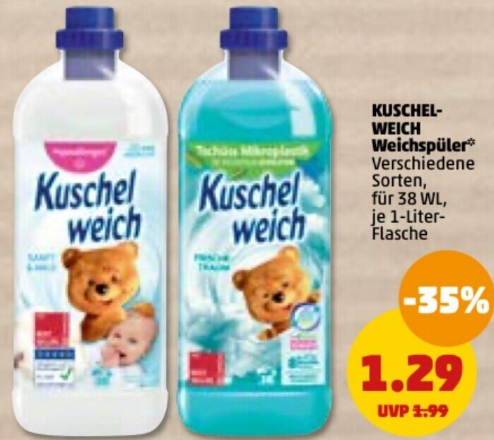 Kuschelweich Weichspüler 1 Liter Flasche Angebot bei PENNY