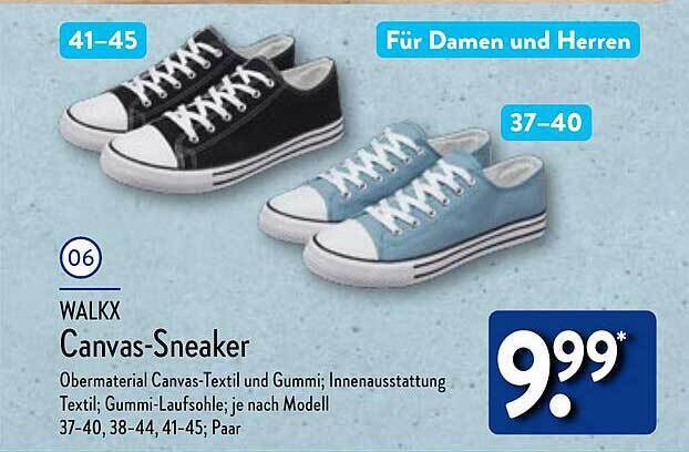 Walkx canvas-sneaker Angebot bei Aldi Nord