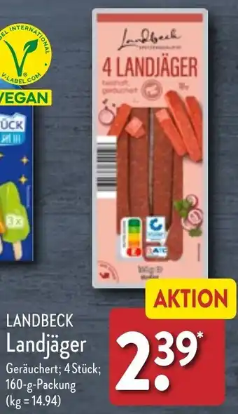 Landbeck Landjäger 160 g Packung Angebot bei Aldi Nord