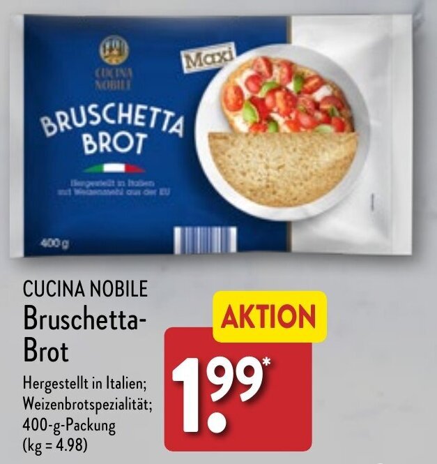 Cucina Nobile Bruschetta Brot 400 g Packung Angebot bei Aldi Nord