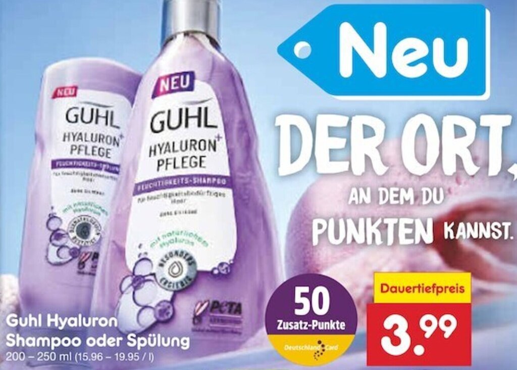 Guhl Hyaluron Shampoo oder Spülung 200-250 ml Angebot bei Netto Marken ...