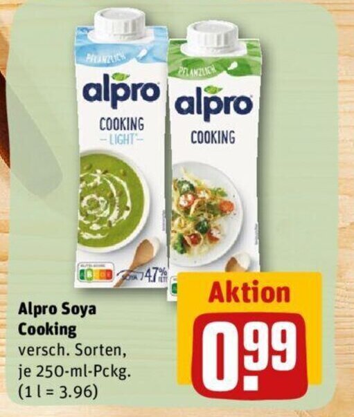 Alpro Soya Cooking 250ml Angebot bei REWE Kaufpark