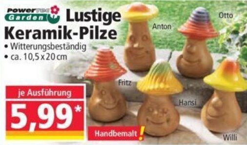 Powertec Garden Lustige Keramik Pilze Angebot bei Norma