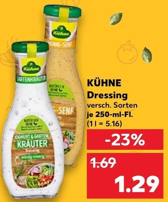 Kühne Dressing 250 ml Fl. Angebot bei Kaufland