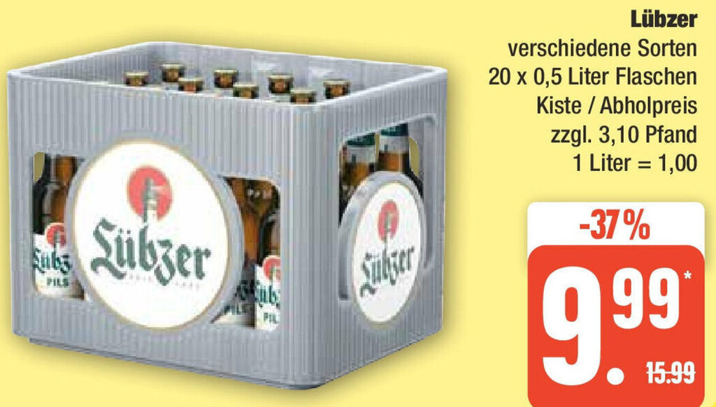 Lübzer 20 x 0,5 Liter Angebot bei Edeka